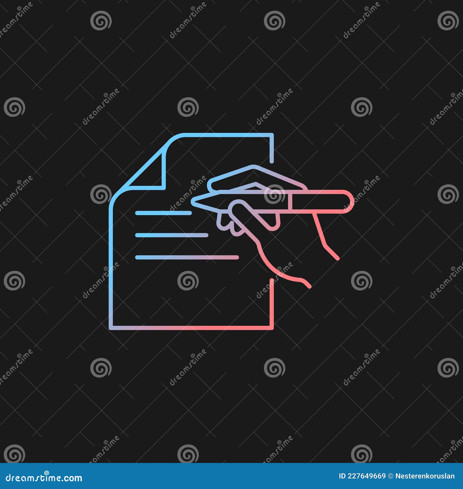 Written Communication Gradient Vector Icon for Dark Theme Stock Vector ...