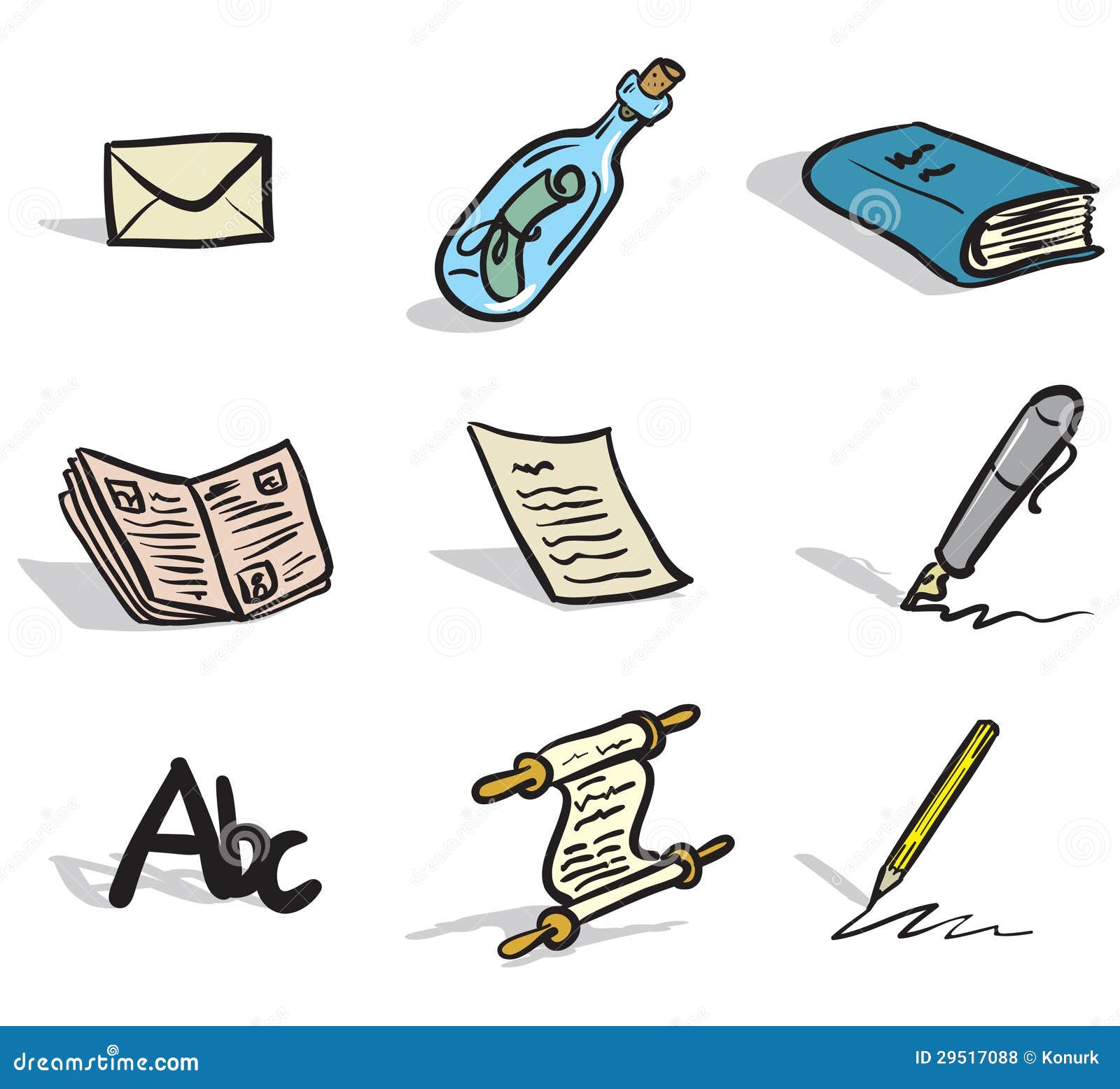 Written Communication Icons Stock Vector - Illustration of sketch ...