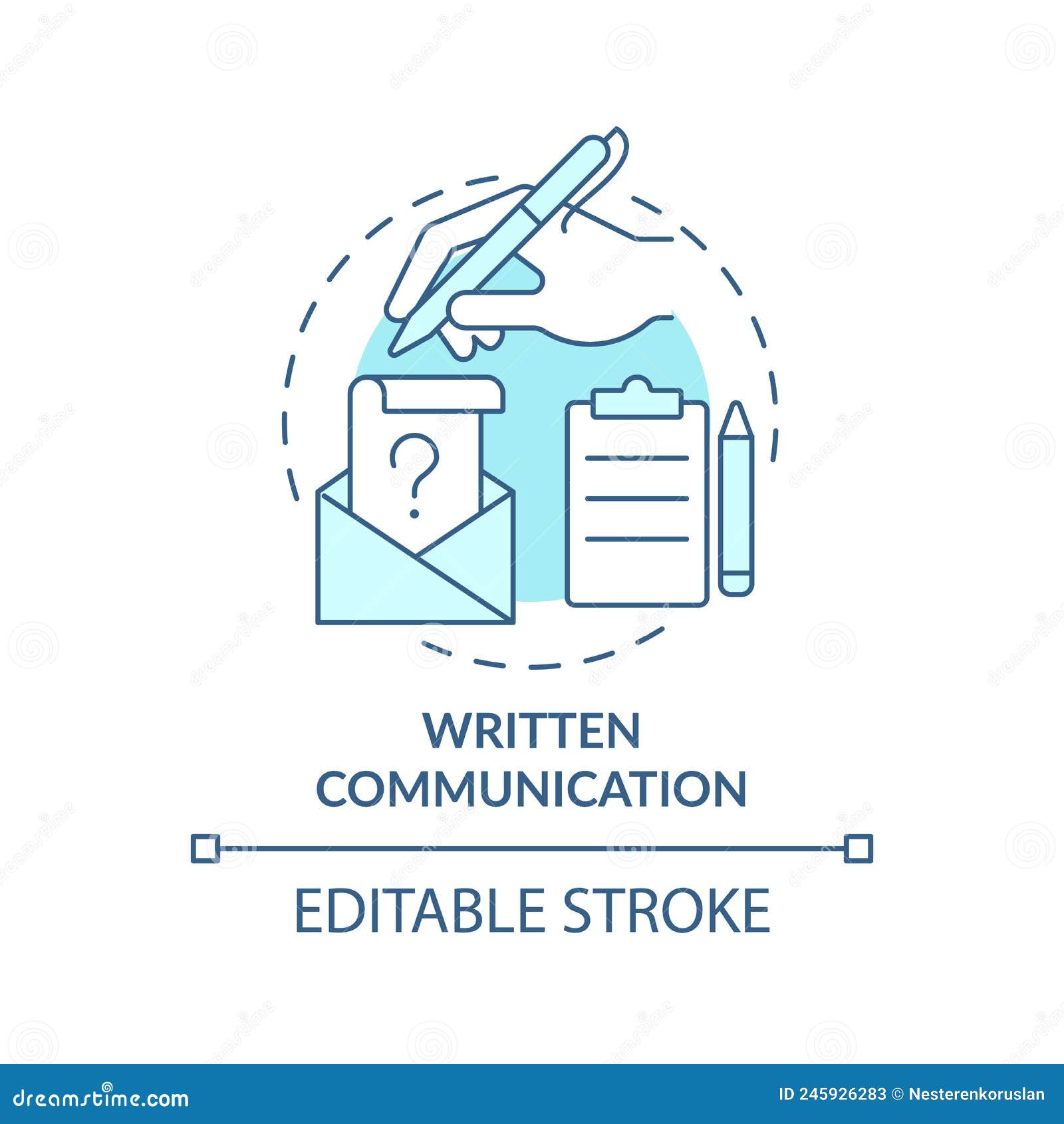Written Communication Turquoise Concept Icon Stock Vector ...