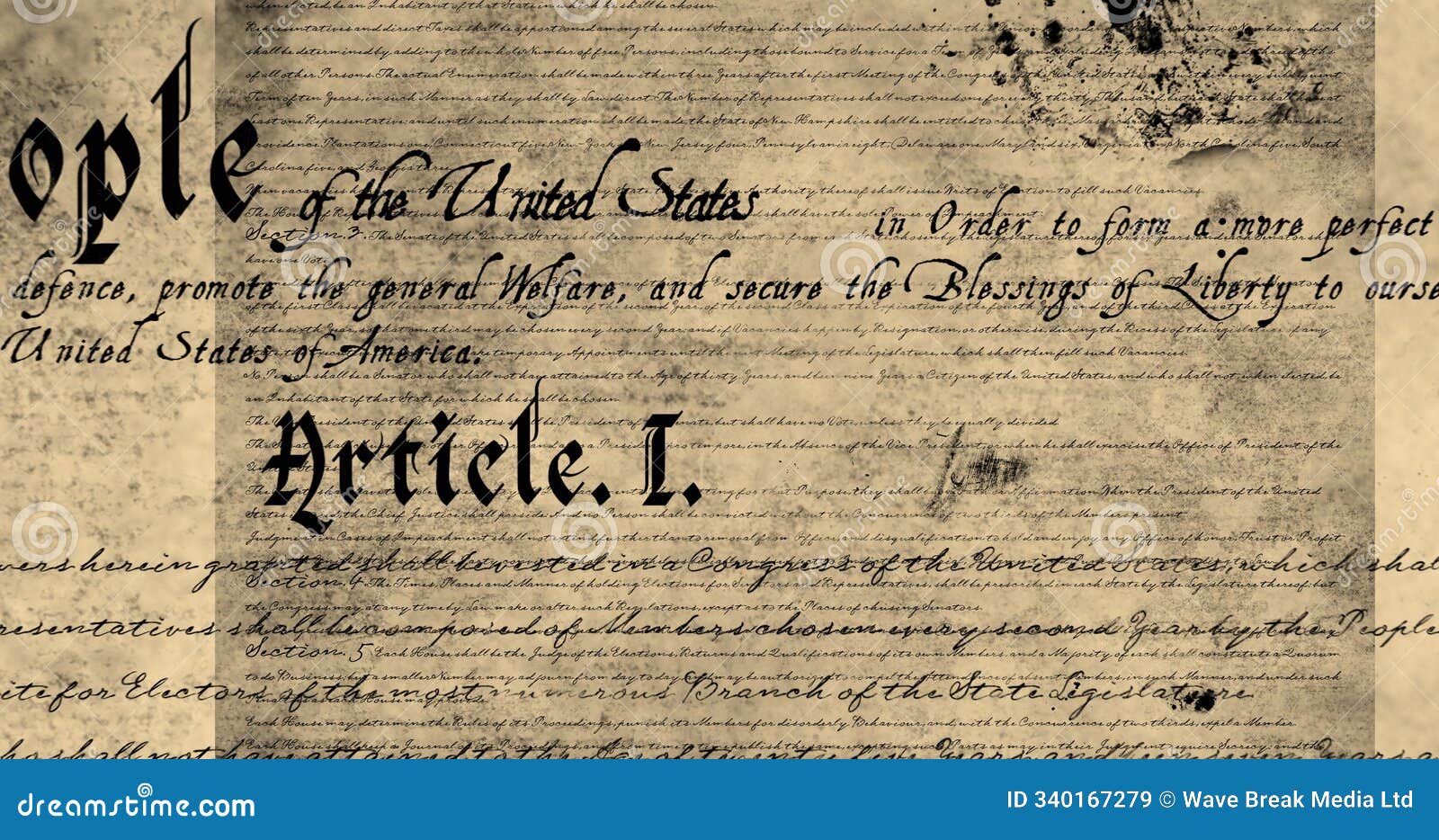 Written Constitution of the United States 4k Stock Image - Image of ...