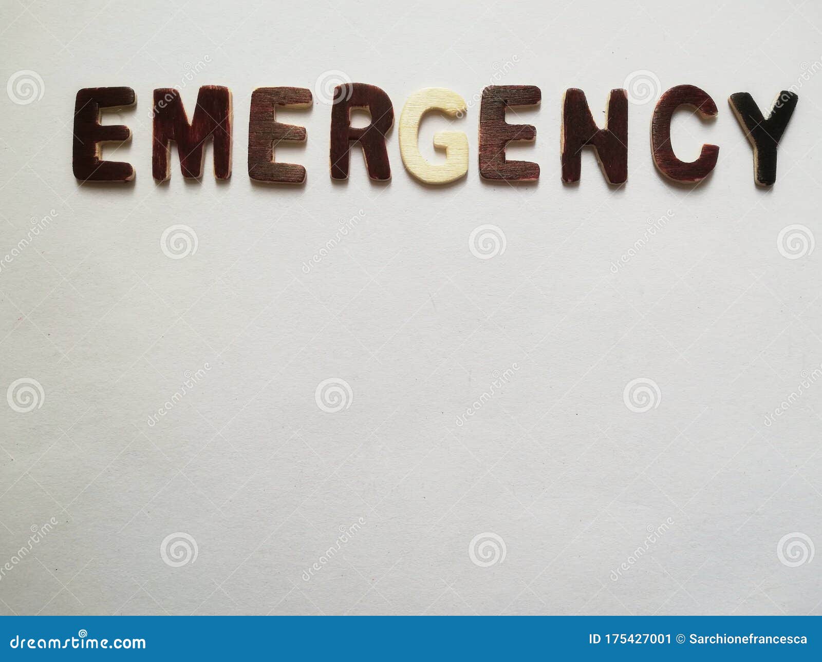 Written Emergency on a White Background Stock Image - Image of ...