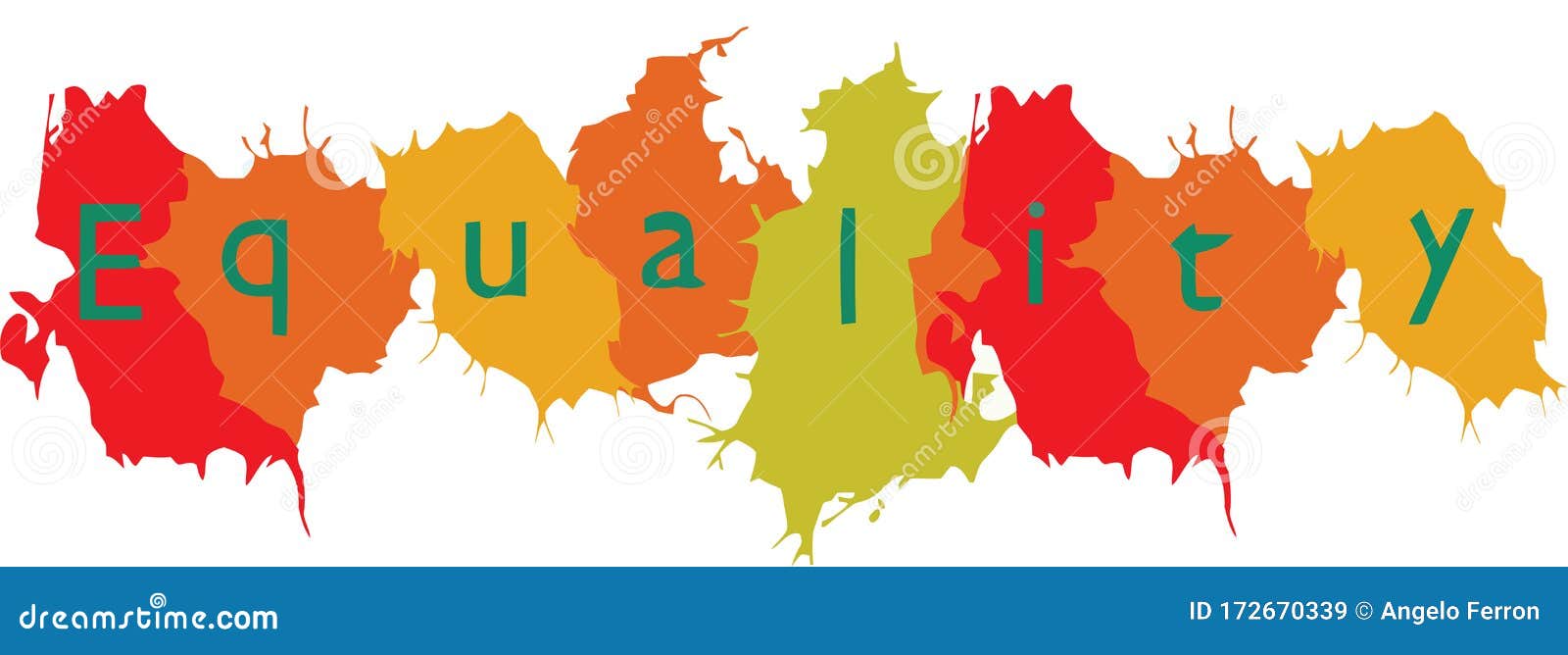 Written Equality on Colored Spots Shape Sign Stock Vector ...