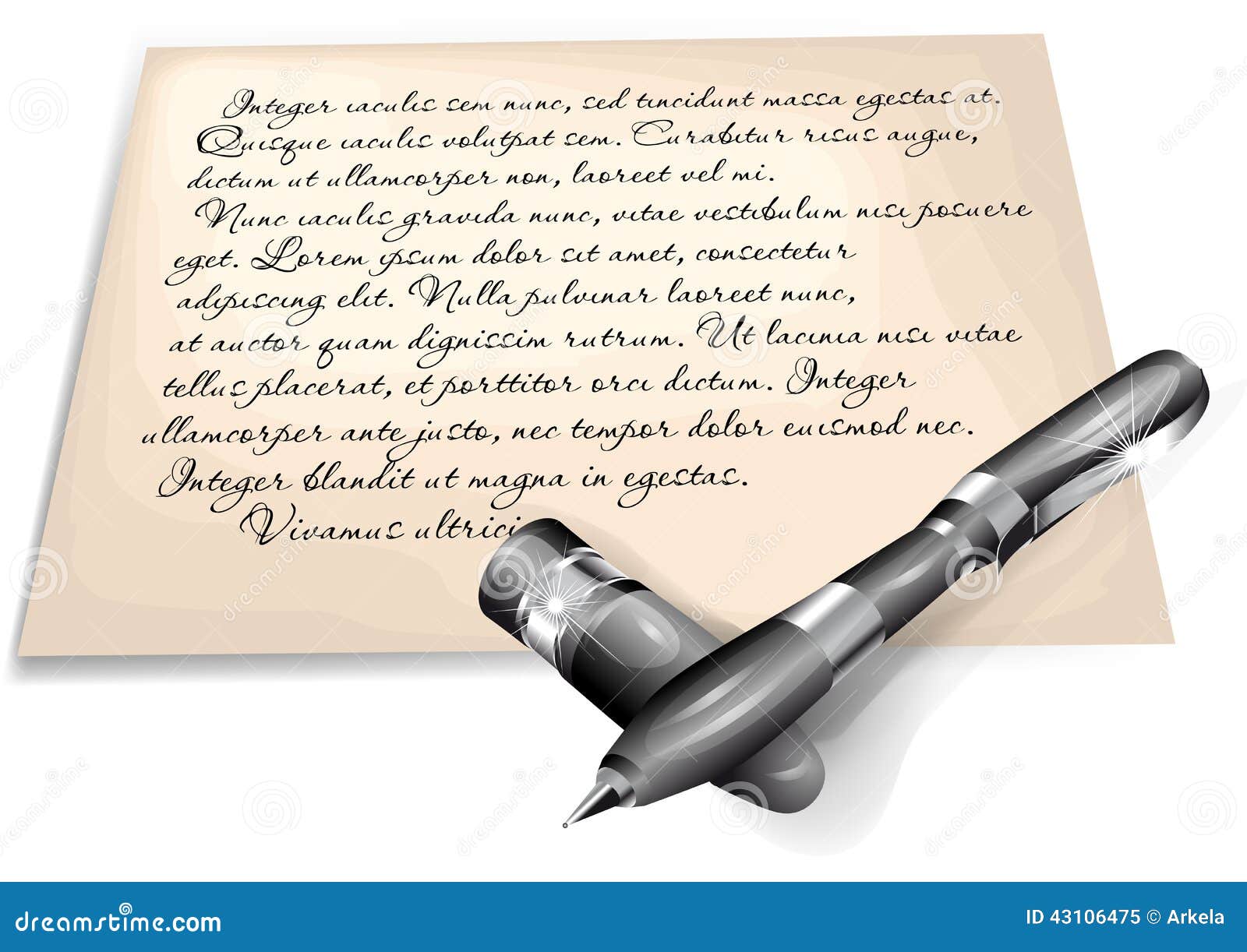 Written letter stock vector. Illustration of cursive - 43106475