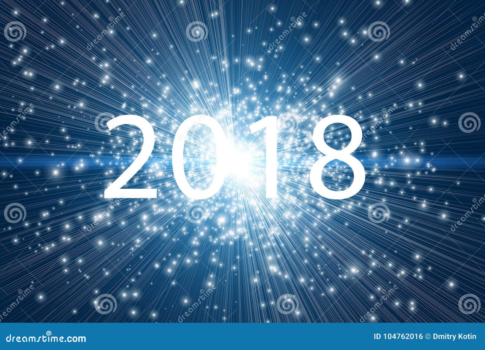 2018 Written Over Lights and Sparks Background. Stock Illustration ...