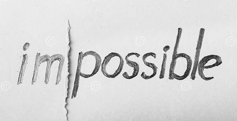 Written on Paper Impossible Stock Photo - Image of impossible, personal ...