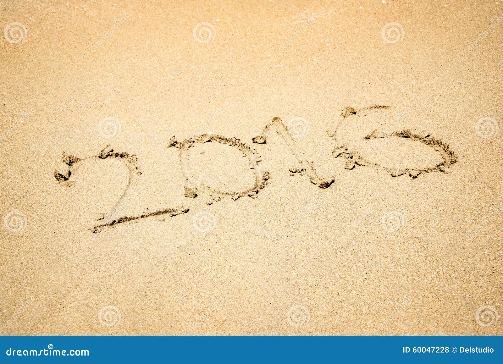 2016 written in the sand stock photo. Image of concept - 60047228