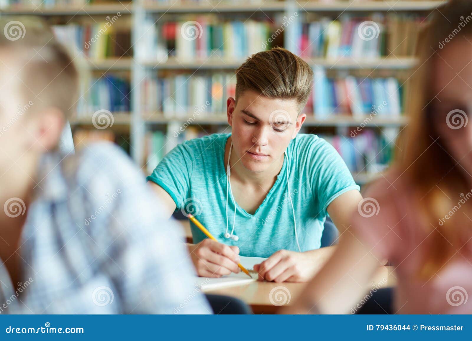 Written task stock photo. Image of teenager, note, library - 79436044