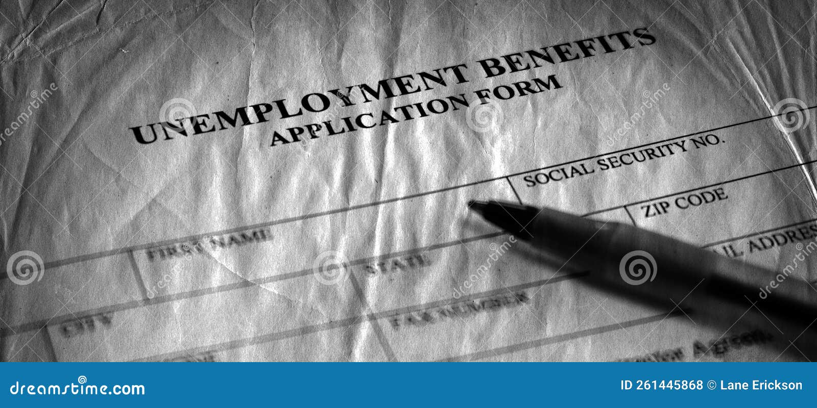 Unemployment Benefits Application Form Stock Photo - Image of ...