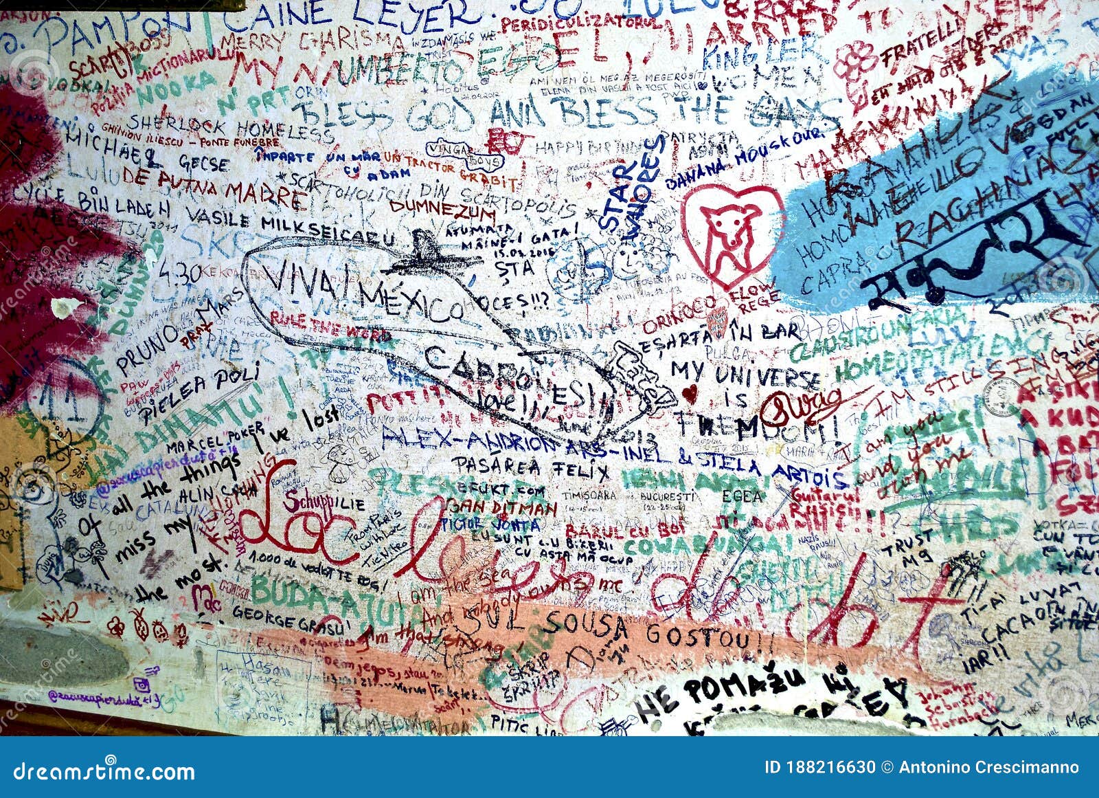 Written Wall Full of Signatures in Timisoara Stock Photo - Image of ...