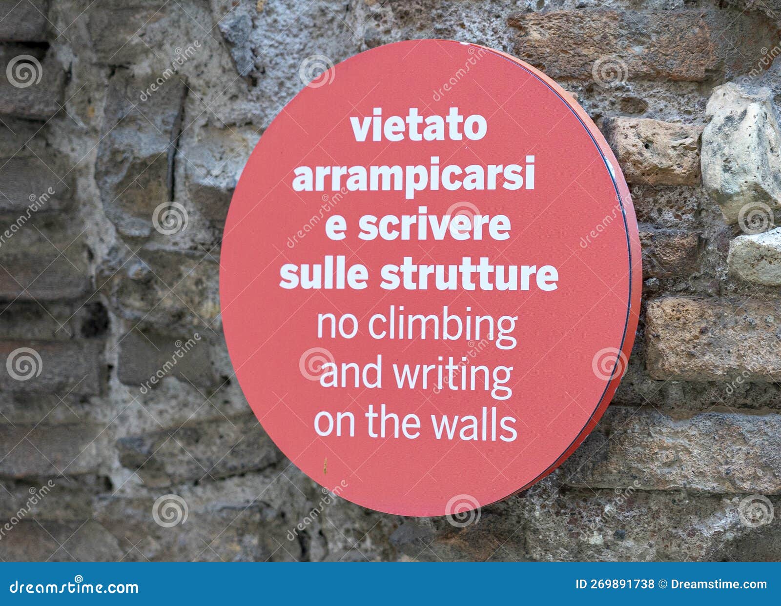 Written Warning Not To Climb and Write on the Walls Inside the ...