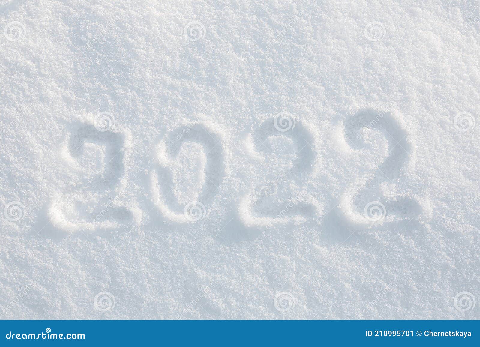 2022 Written on White Snow, Top View Stock Image - Image of holiday ...