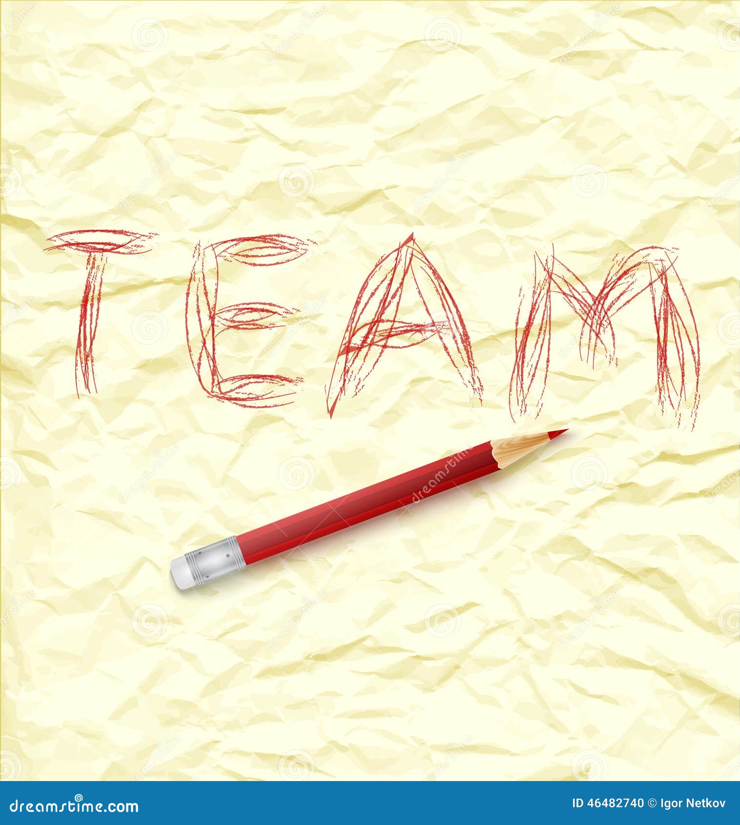 Written word team stock vector. Illustration of pencil - 46482740
