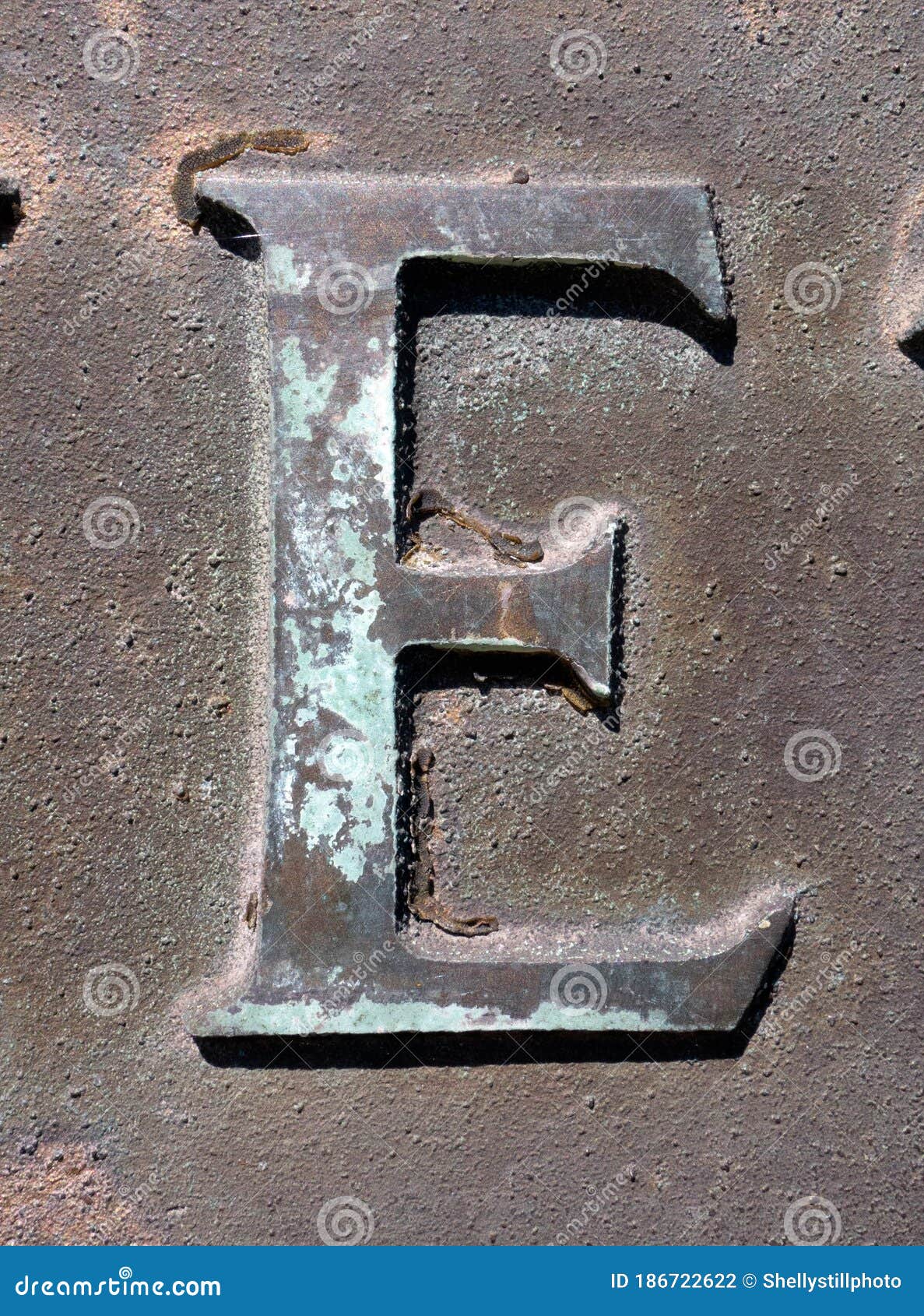 Written Wording in Distressed State Typography Found Letter E Stock ...