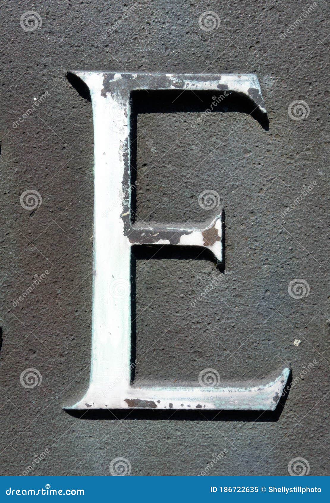 Written Wording in Distressed State Typography Found Letter E Stock ...