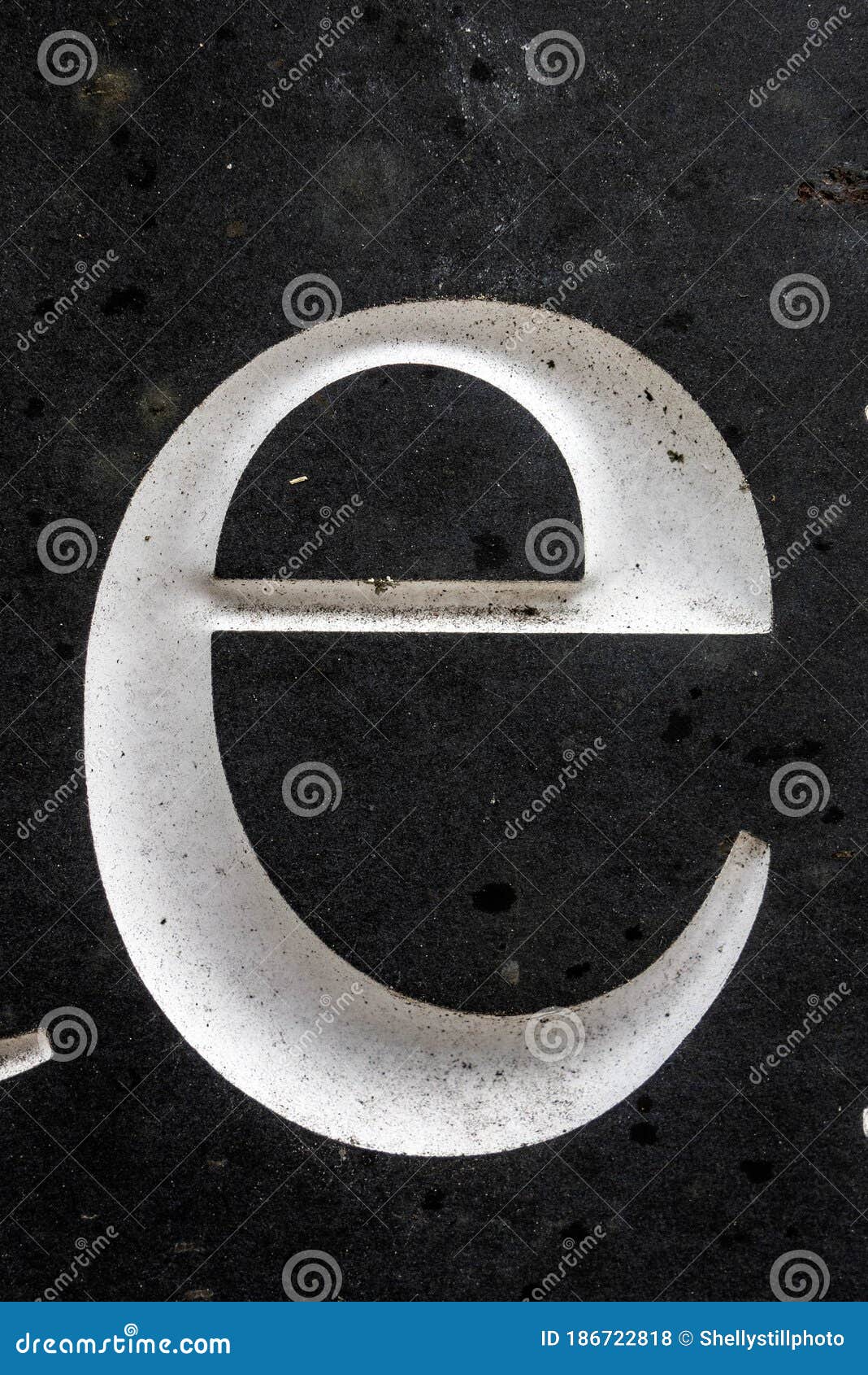 Written Wording in Distressed State Typography Found Letter E Stock ...