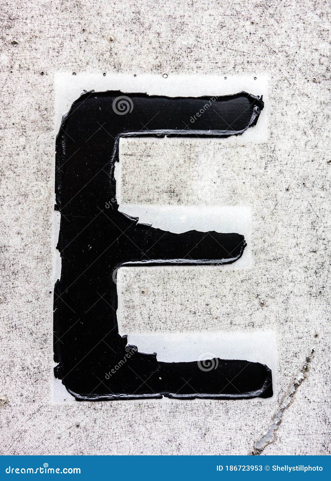 Written Wording in Distressed State Typography Found Letter E Stock ...