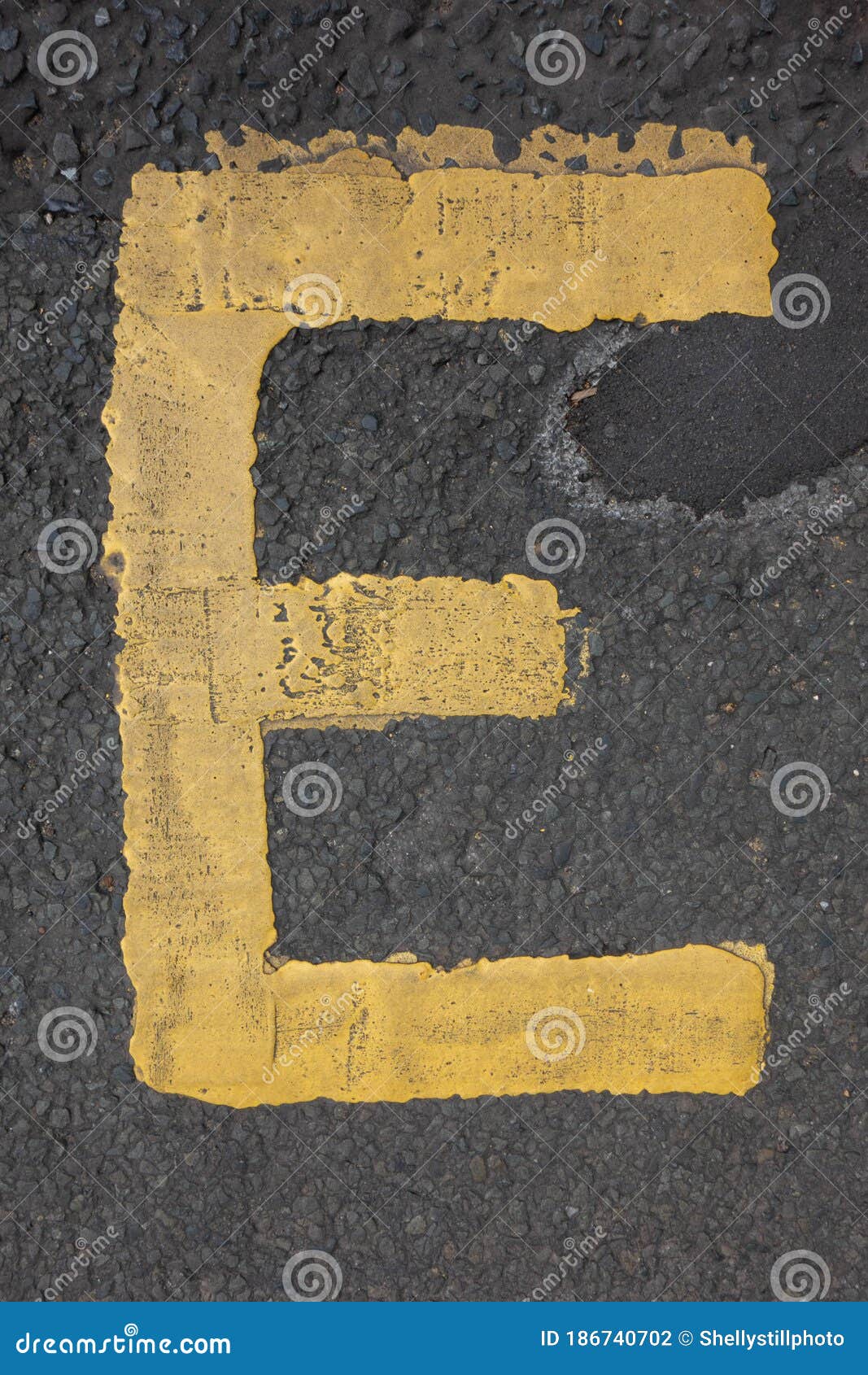 Written Wording in Distressed State Typography Found Letter E Stock ...