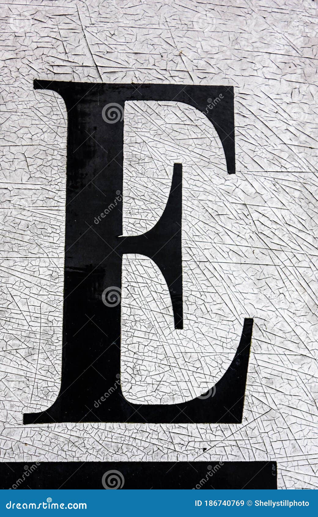 Written Wording in Distressed State Typography Found Letter E Stock ...