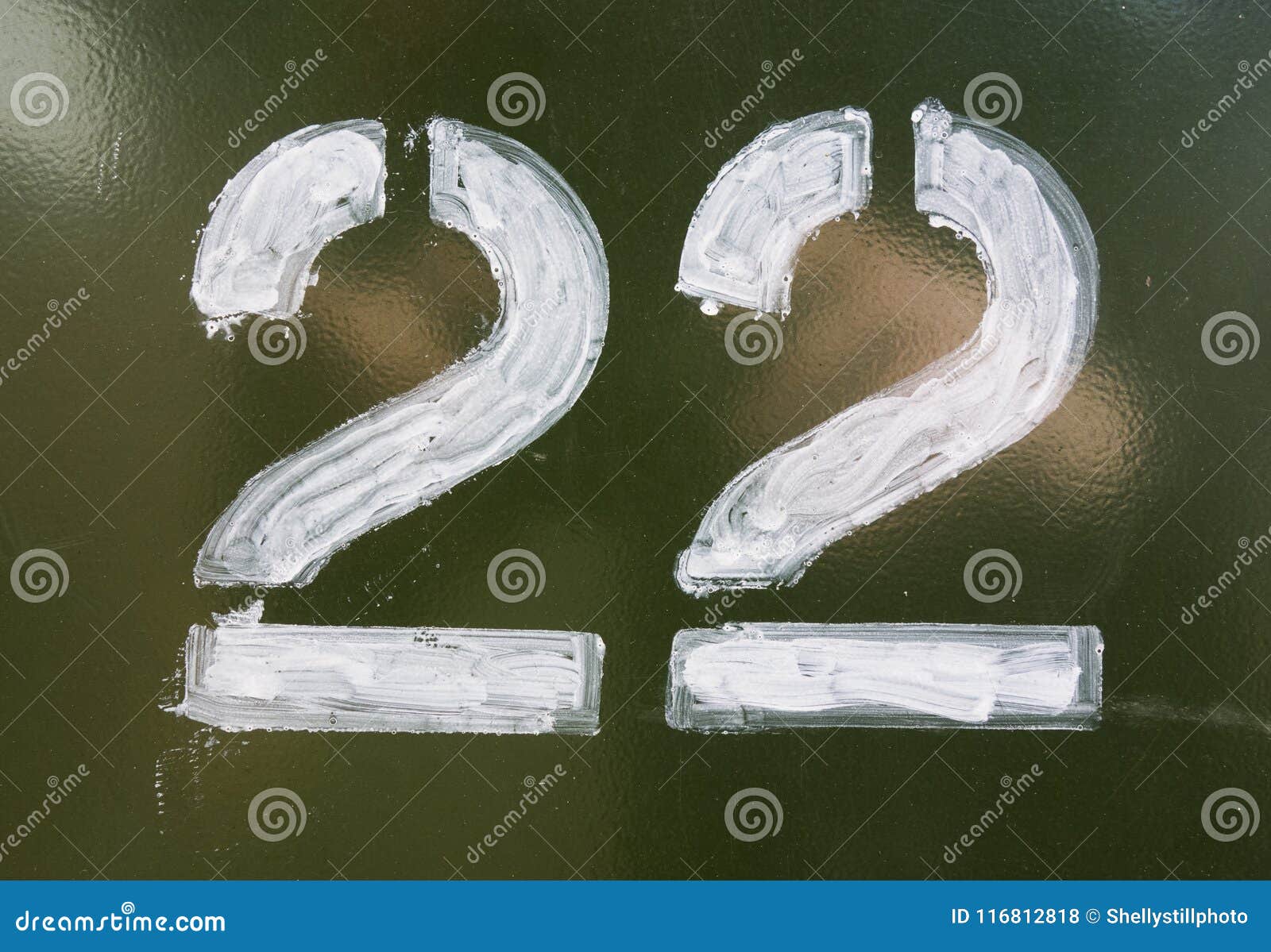 Written Wording in Distressed State Typography Found Number 22 Twenty ...