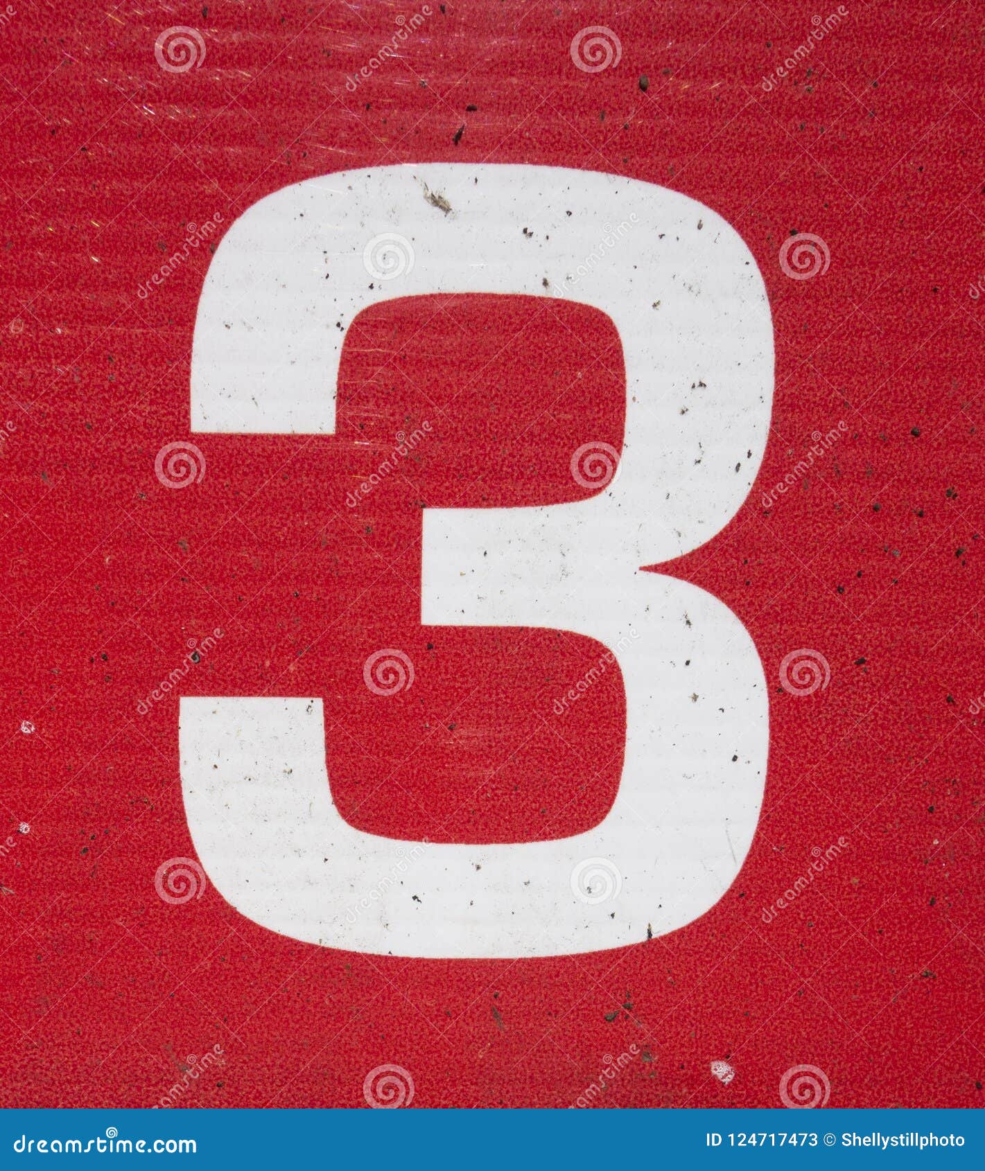 Written Wording in Distressed State Typography Found Number Three 3 ...