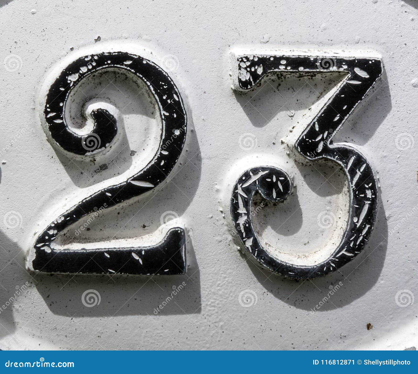 Written Wording in Distressed State Typography Found Number 23 Twenty ...