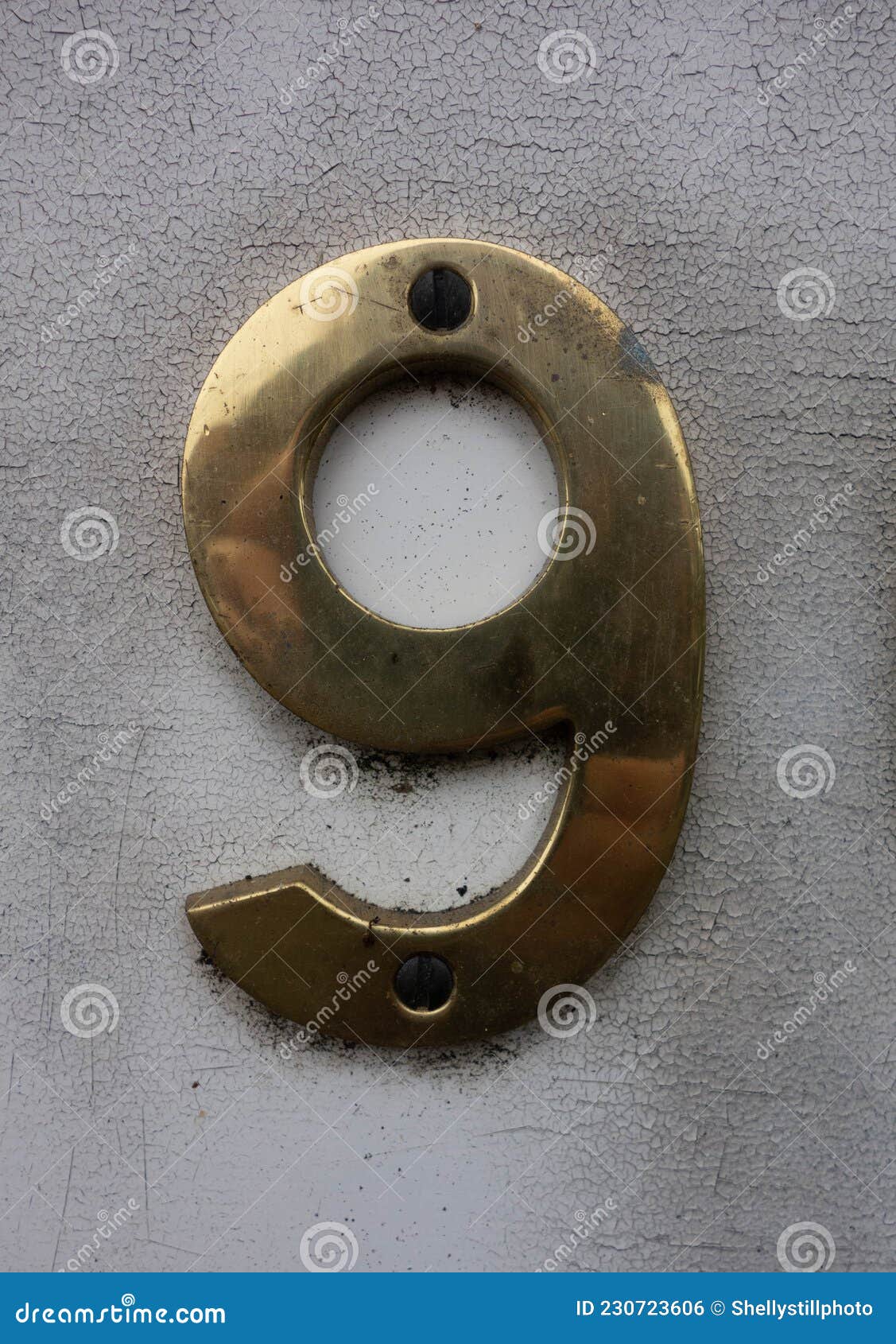 Written Wording in Distressed Typography Found Number Nine 9 Stock ...