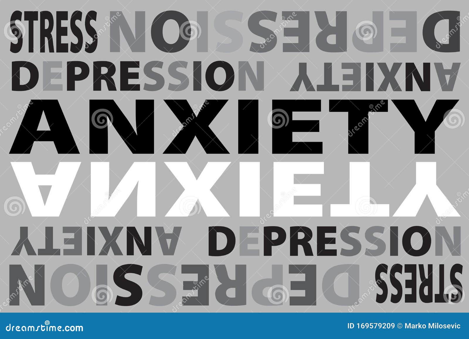 Written Words Anxiety, Depression and Stress Stock Vector ...