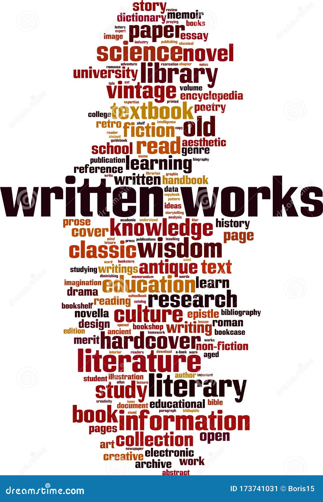 Written works word cloud stock vector. Illustration of learner - 173741031