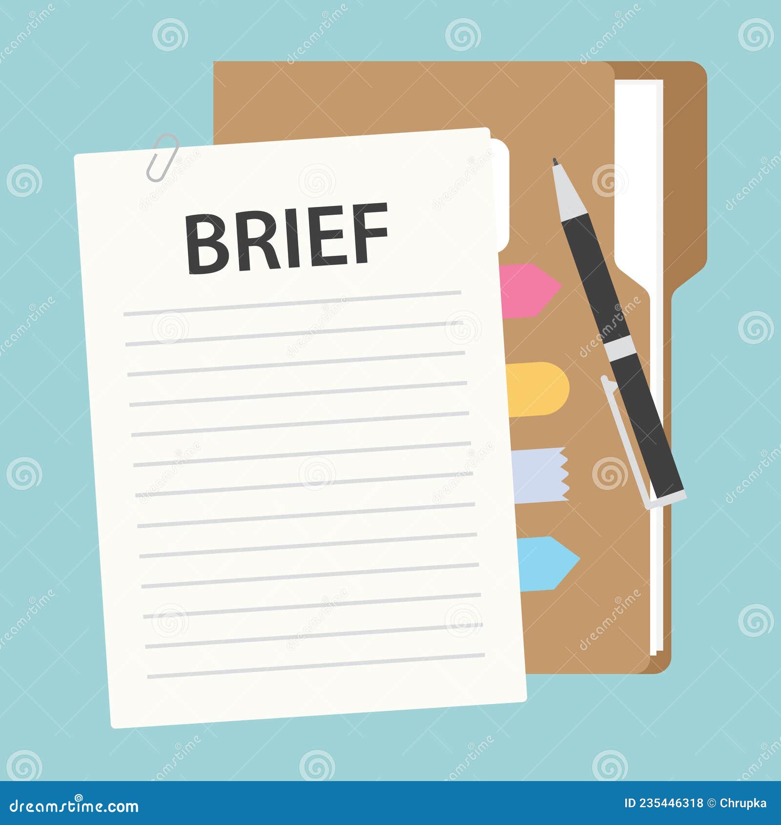 Writting a brief concept stock vector. Illustration of client - 235446318