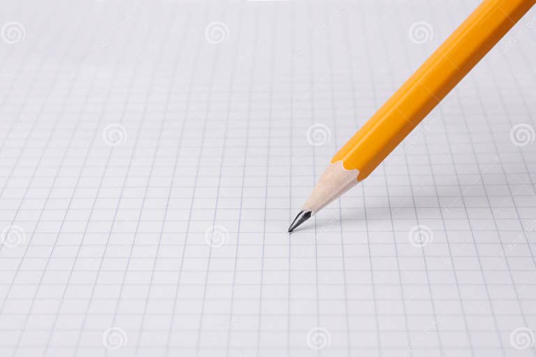 Writting with Pencil on Graph Paper Stock Photo - Image of sharpen ...