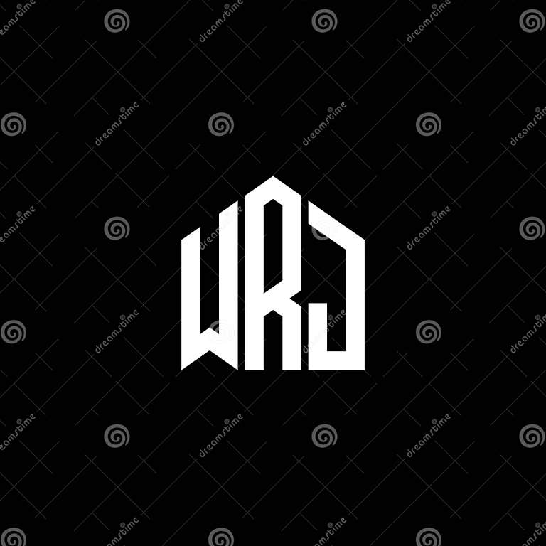 WRJ Letter Logo Design on BLACK Background. WRJ Creative Initials ...