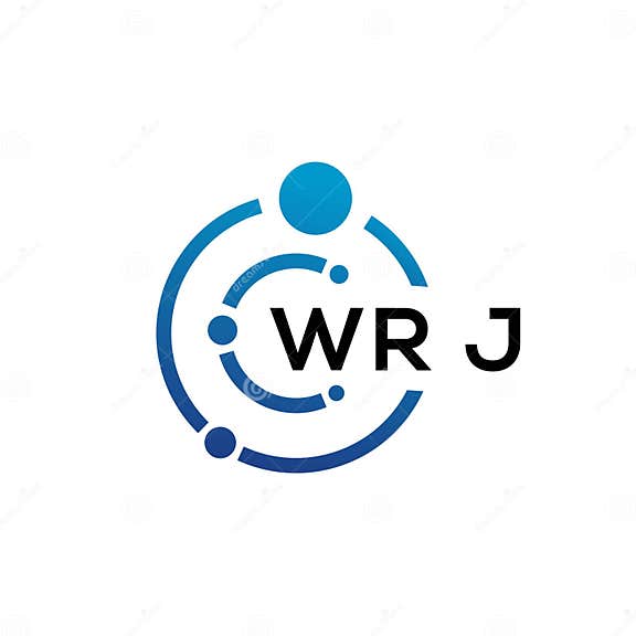 WRJ Letter Technology Logo Design on White Background. WRJ Creative ...