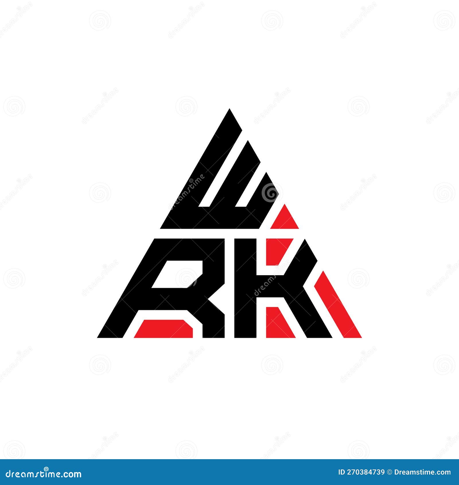 WRK Triangle Letter Logo Design with Triangle Shape. WRK Triangle Logo ...