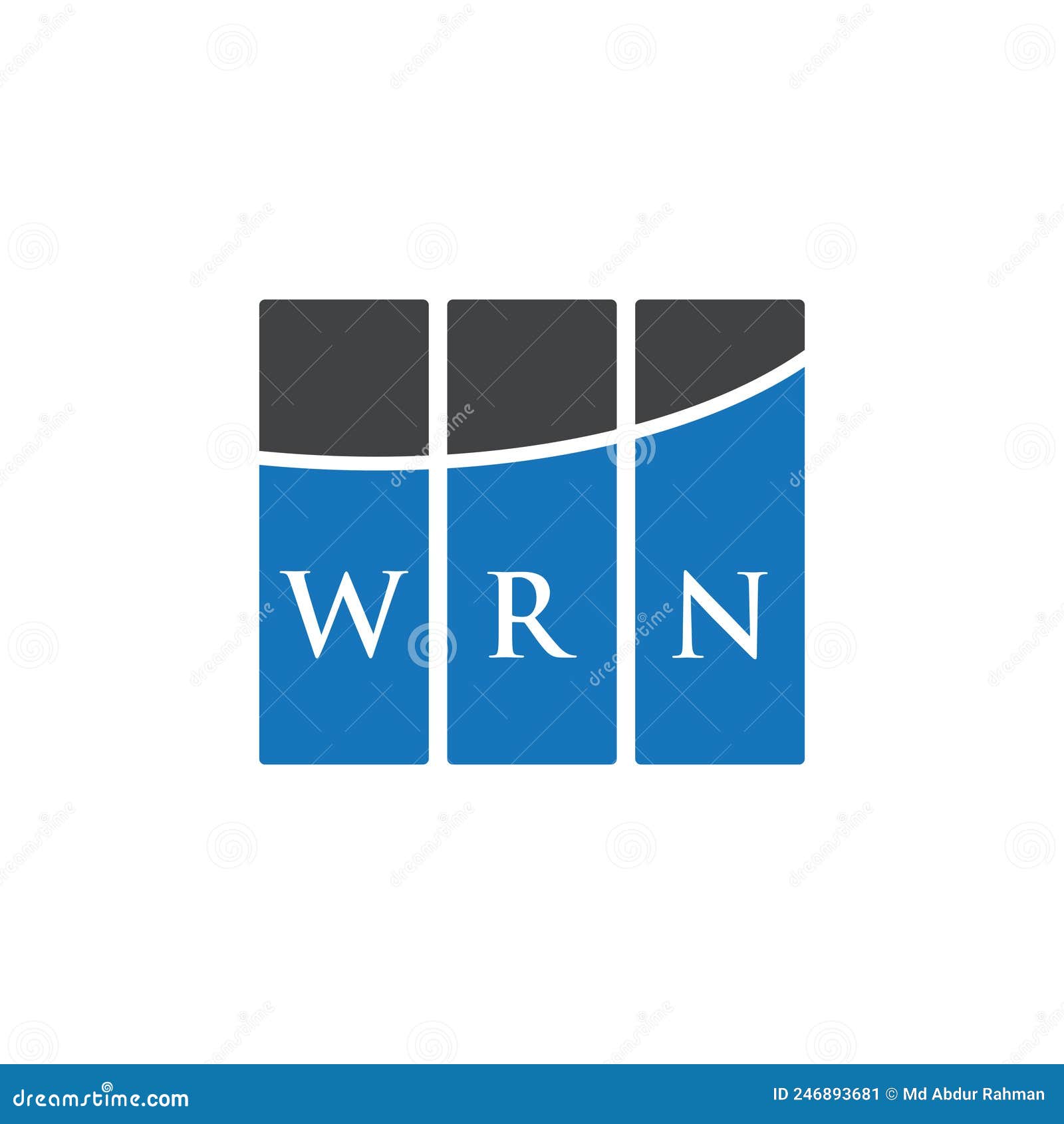 WRN Letter Logo Design on Black Background. WRN Creative Initials ...