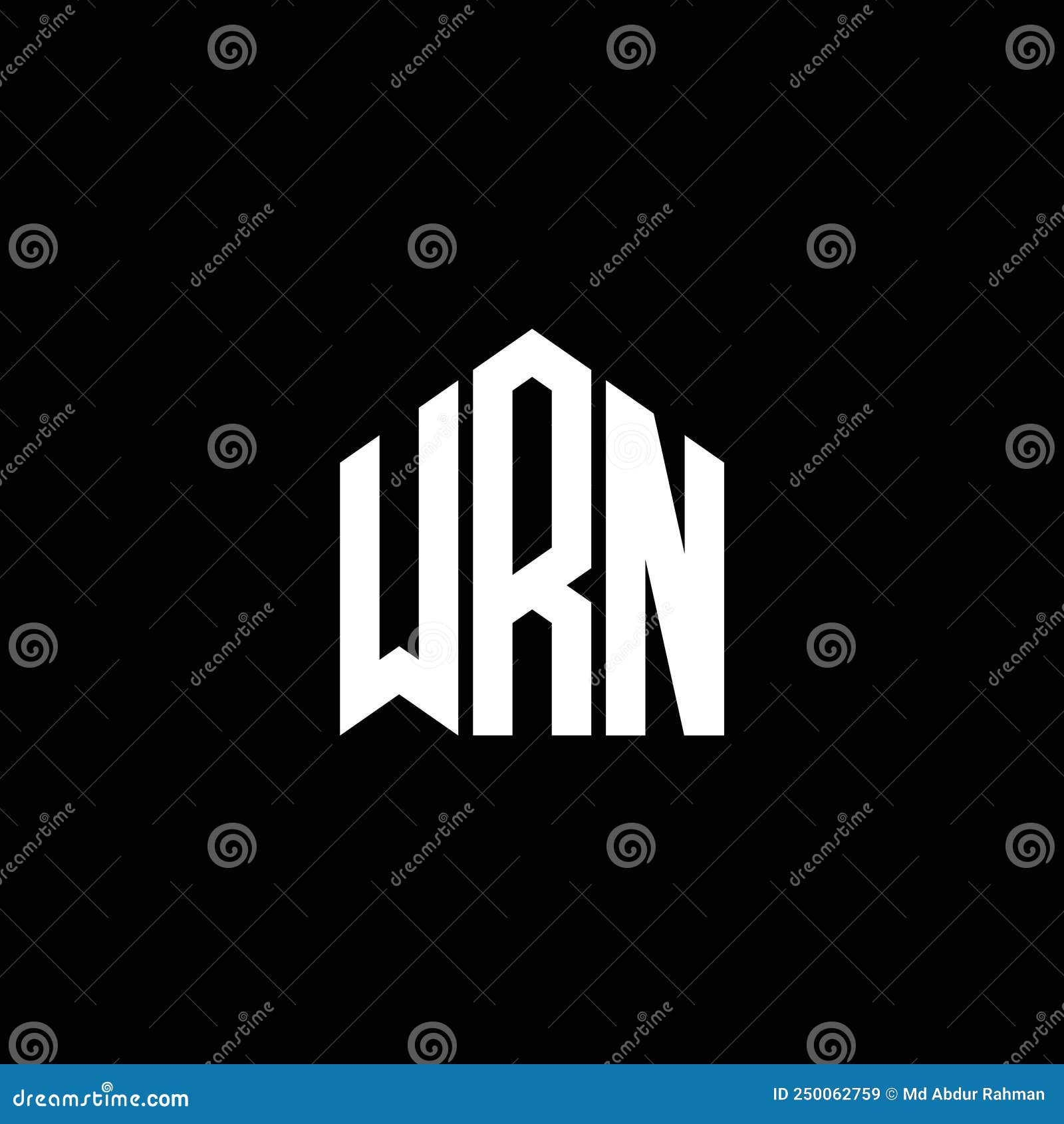 WRN Letter Logo Design on BLACK Background. WRN Creative Initials ...