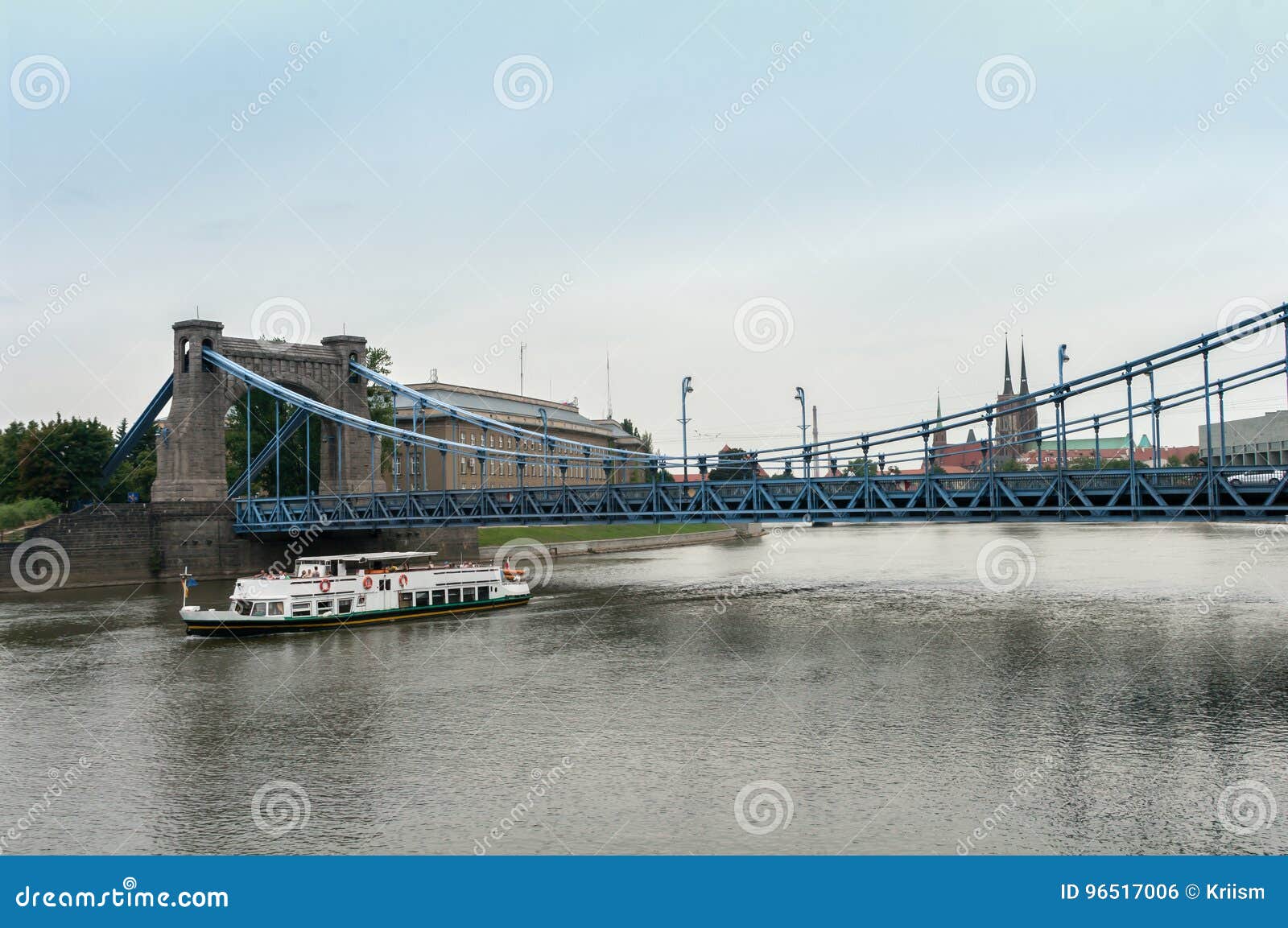 Wroclaw - the Bridge and the Ship on the River Editorial Photo - Image ...