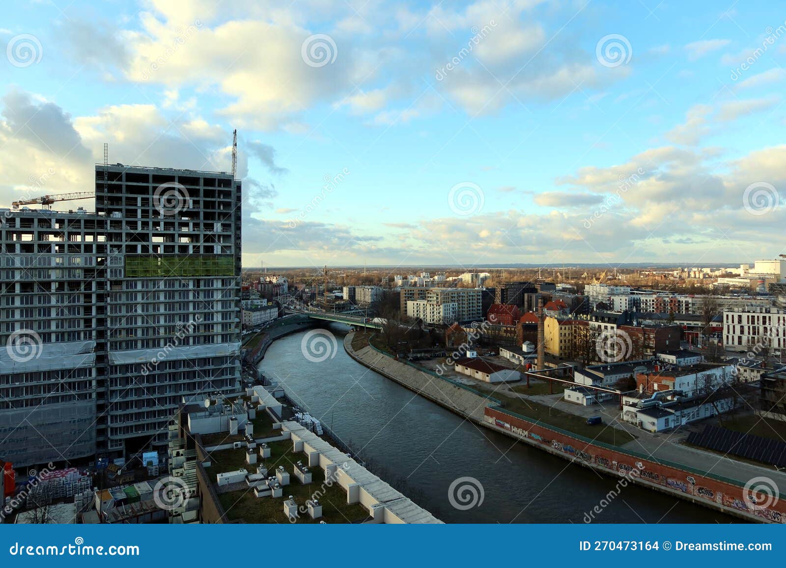 Wroclaw City and Oder (Odra) River, Poland Stock Photo - Image of tower ...