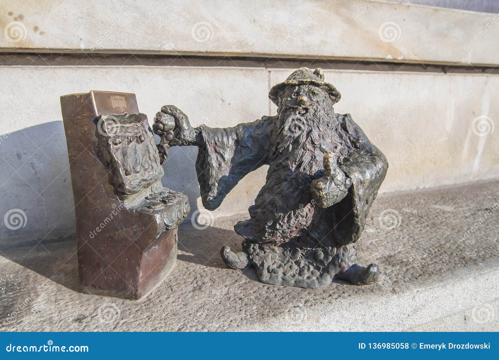 Wroclaw Dwarf Statue, `Recyklinek` Gnome. Wroclaw, Poland, 2018 ...