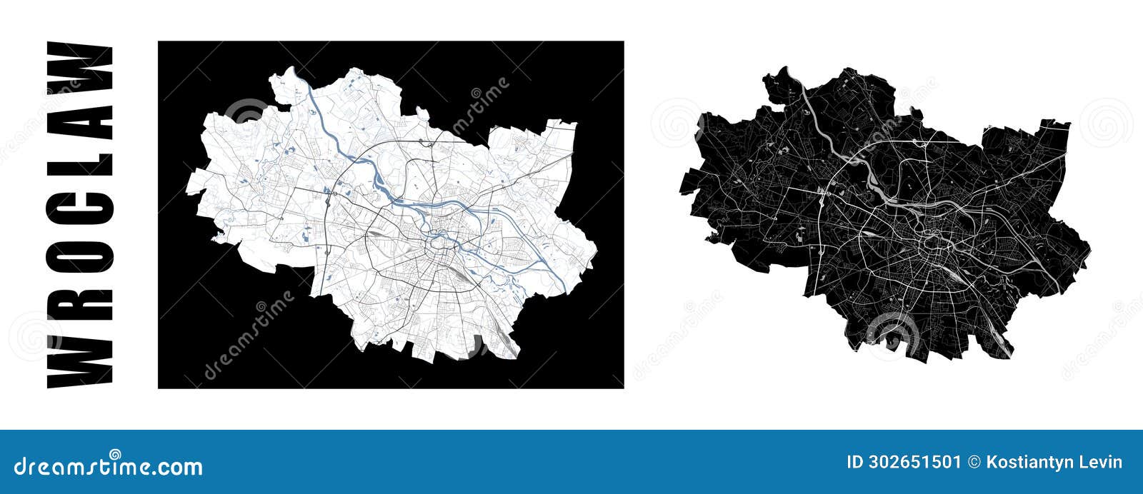 Wroclaw Map, Poland. City within Administrative Municipal Borders Stock ...