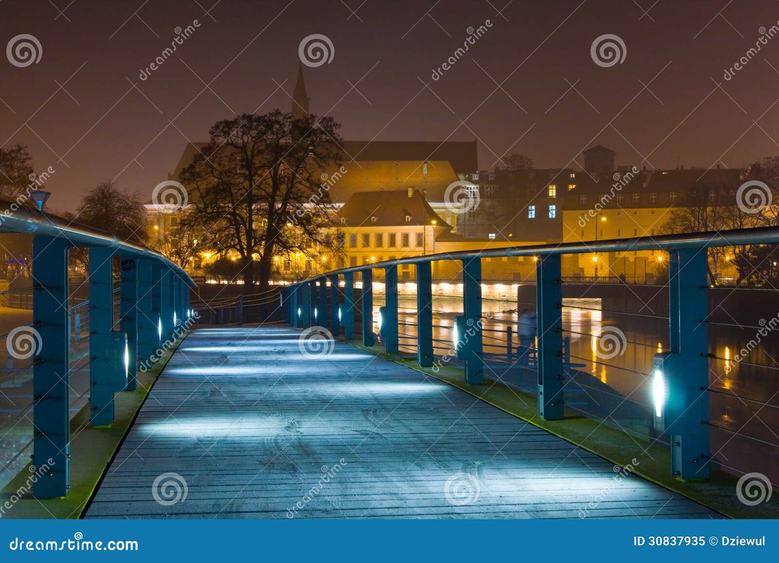 Wroclaw in the night. stock image. Image of city, panoramic - 30837935