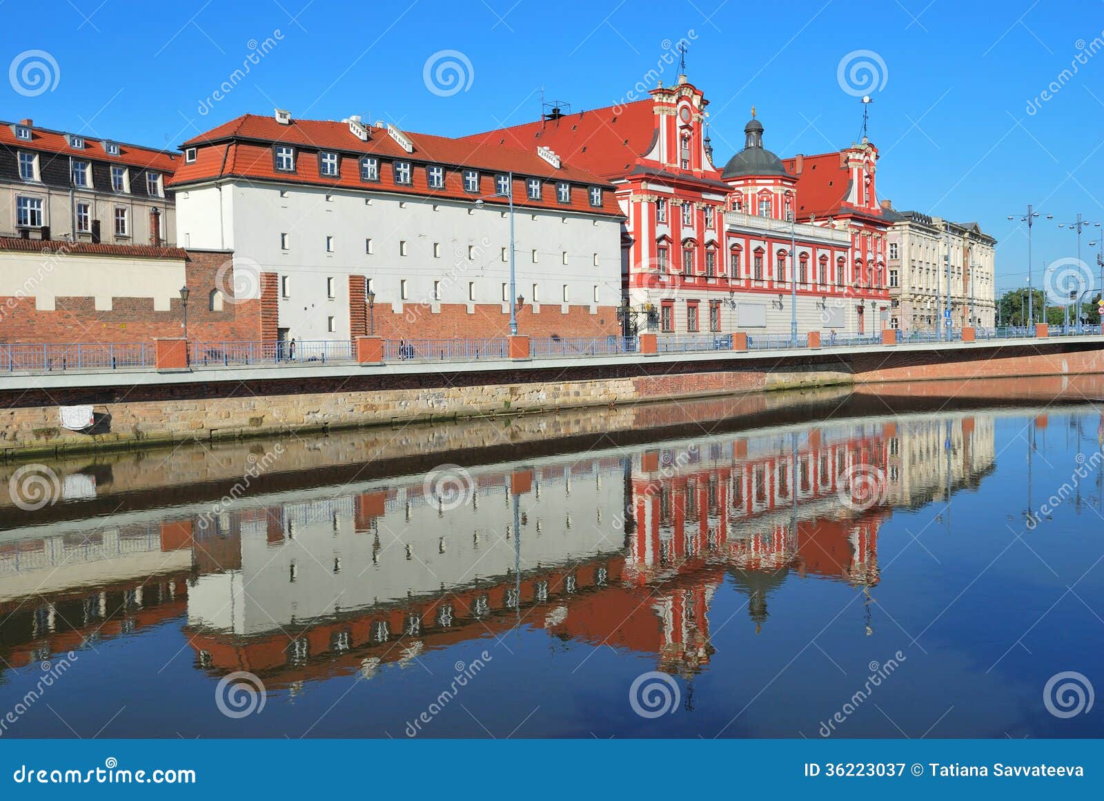 Wroclaw. Oder River Embankment Stock Image - Image of sunny, republic ...