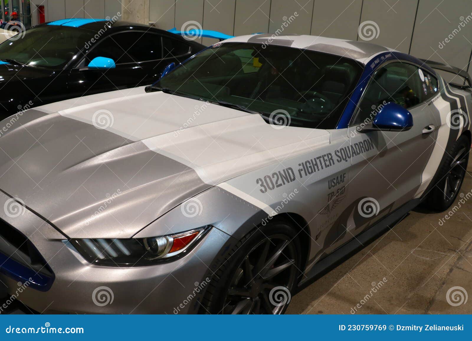 Wroclaw, Poland, August 16, 2021: View of the Powerful Car Ford Mustang ...
