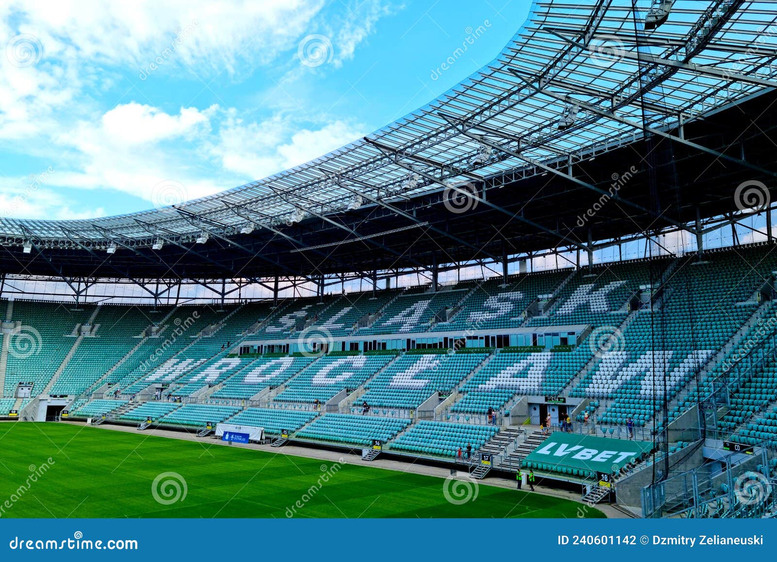 Wroclaw, Poland, August 19, 2021: View of the Stadium with a Green ...