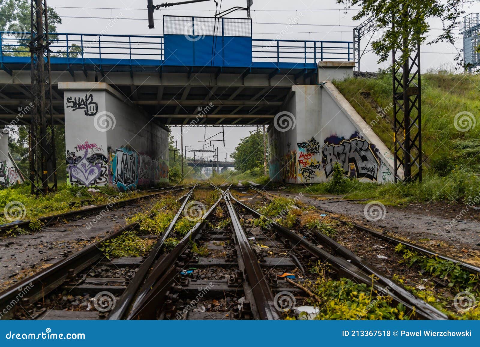Long High Unused Train Rails Under the Bridge Editorial Stock Photo ...