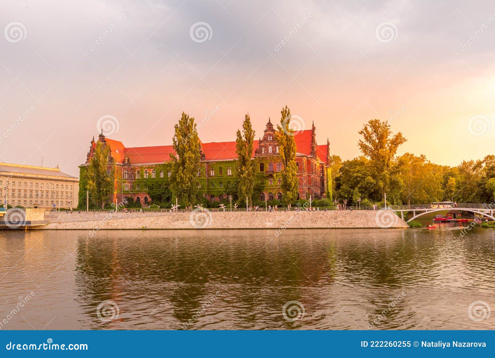 Wroclaw, Poland Sunset Panorama Oder River Editorial Image - Image of ...