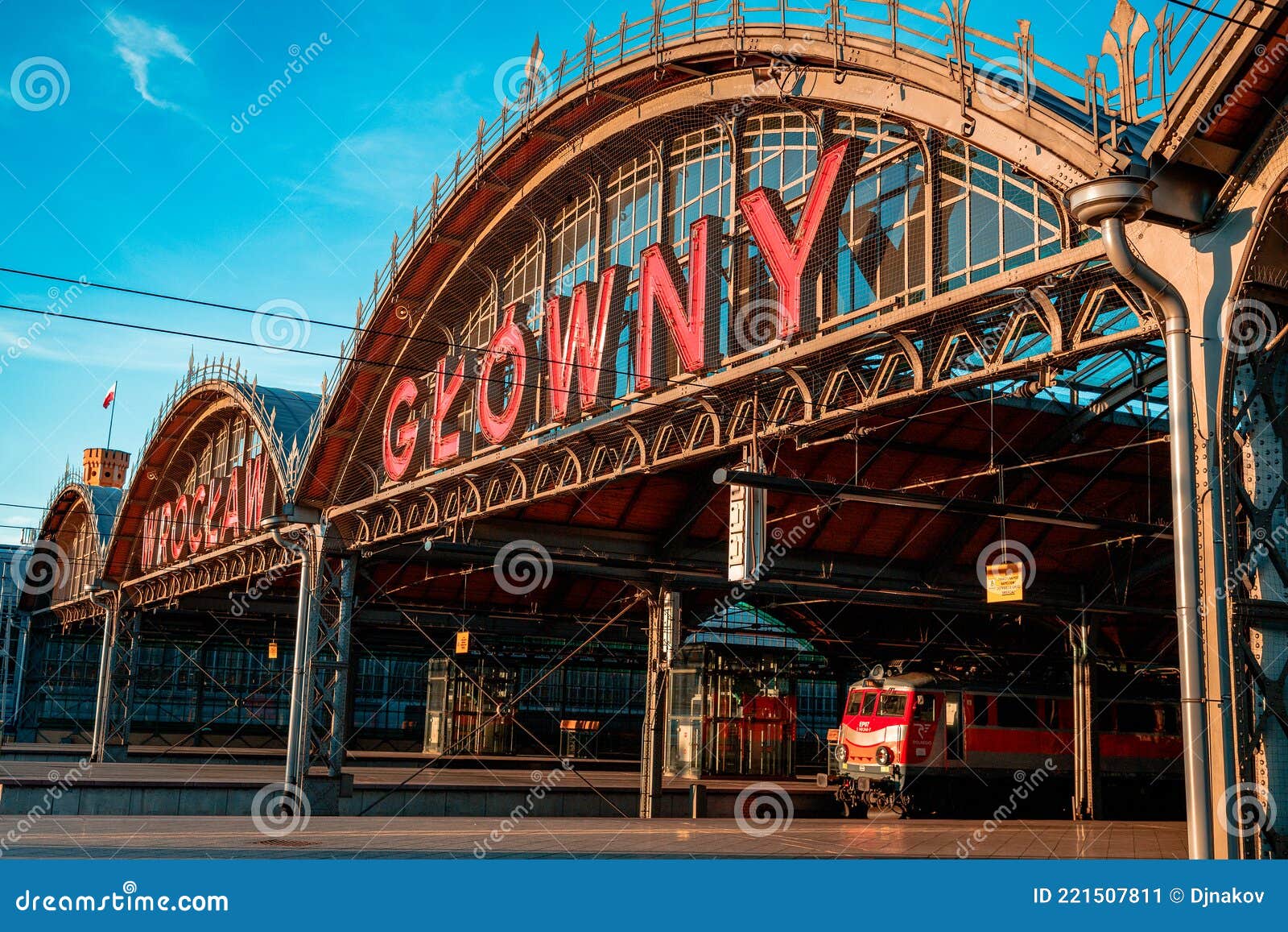Wroclaw Railway Station in Poland in the Evening Stock Image - Image of ...