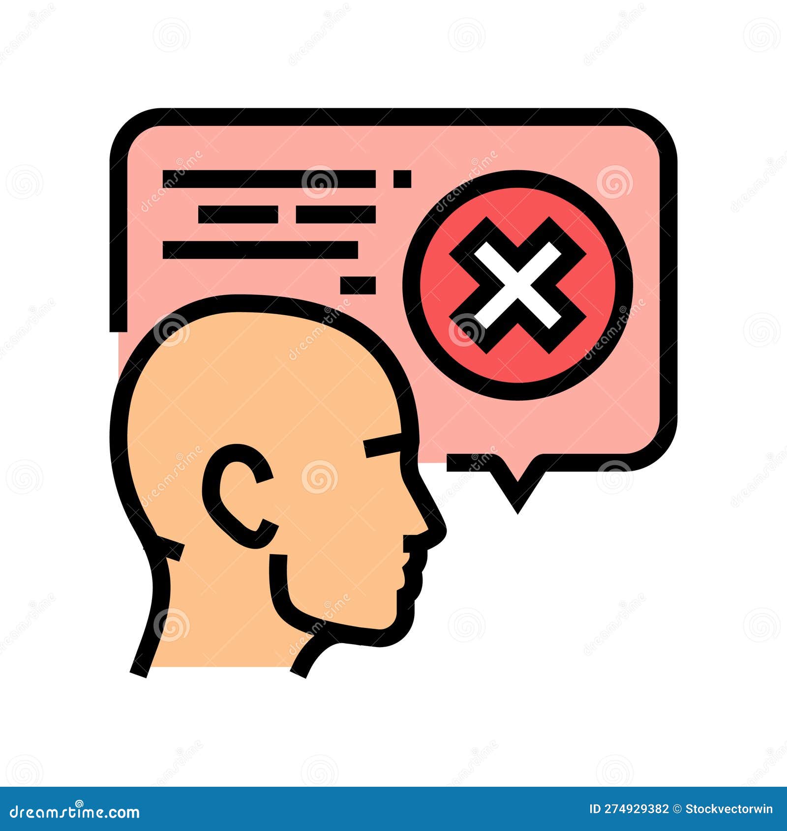 Wrong Answer Color Icon Vector Illustration Stock Vector - Illustration ...