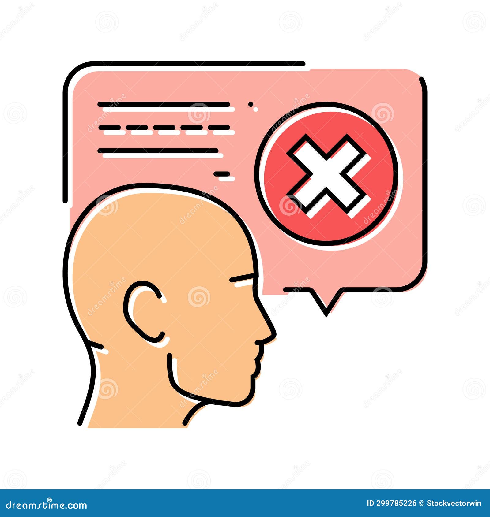 Wrong Answer Color Icon Vector Illustration Stock Vector - Illustration ...