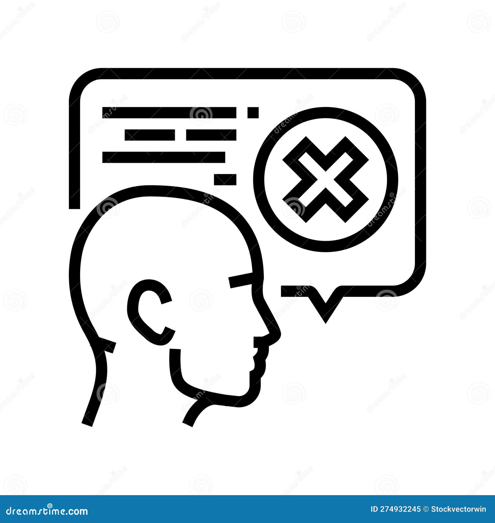 Wrong Answer Line Icon Vector Illustration Stock Vector - Illustration ...