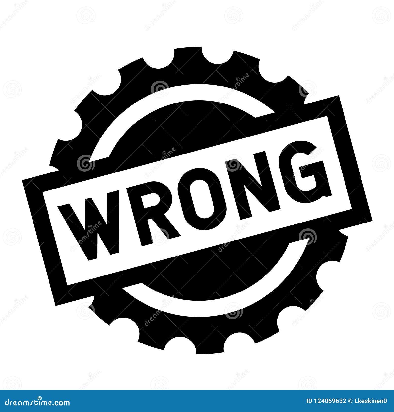 Wrong black stamp stock vector. Illustration of mistaken - 124069632